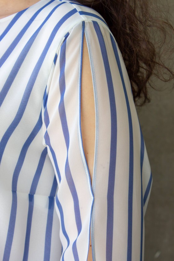 Túnica riscas azul - V26TUN87RIS40.305 - Silvina Campos